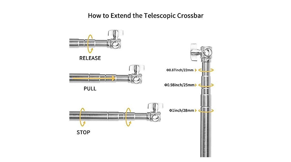 Pro Stainless Steel Telescopic Crossbar - 10 ft Adjustable