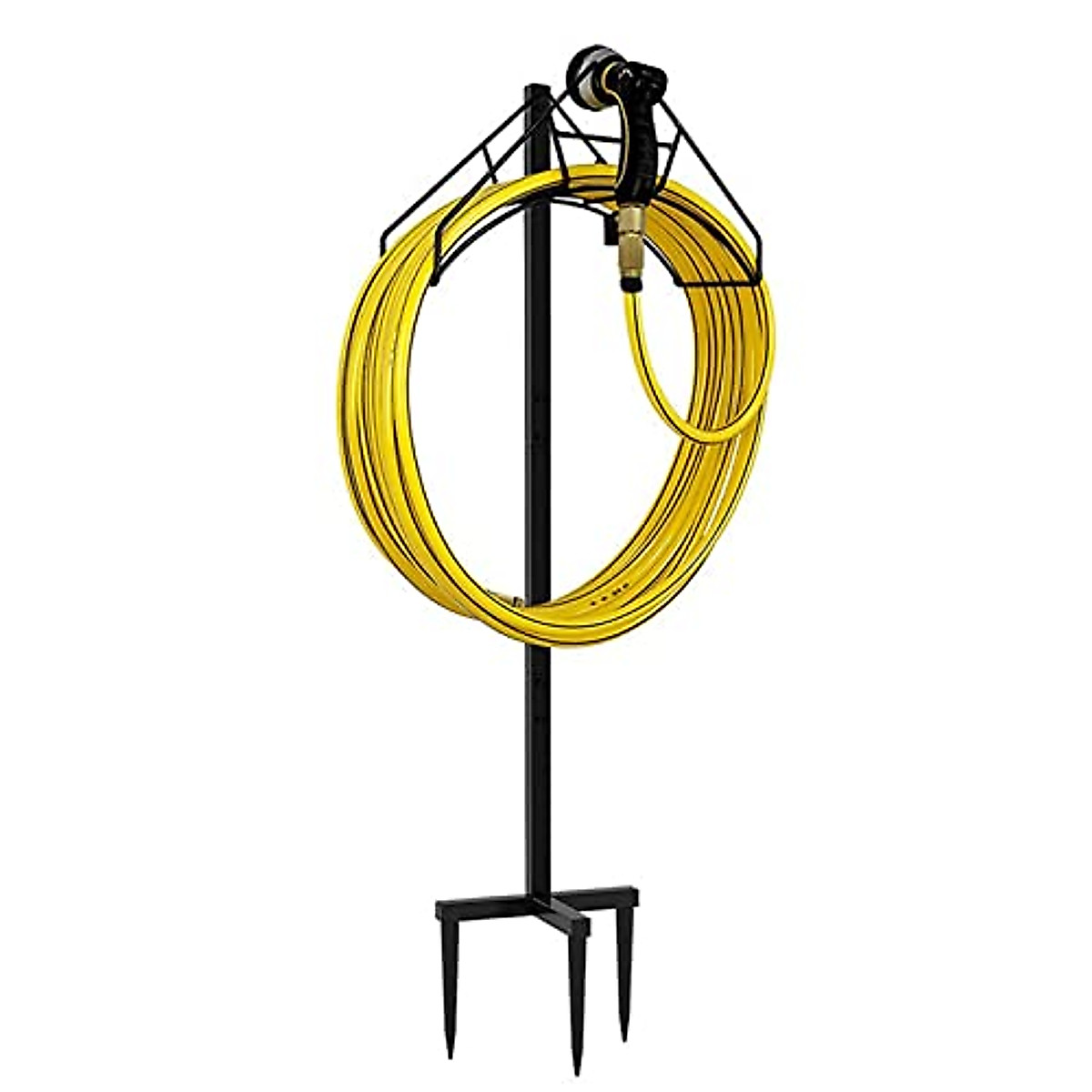 Garden Hose Metal Holder Hanger Watering Hose Support Wrought Iron Ground Plug in Water Pipe Storage Stand Rack
