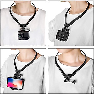 Taisioner POV/VLOG Smartphone Selfie Neck Mount Strap for GoPro AKASO DJI Osmo Action Camera and Smart Phone Video Record Accessories