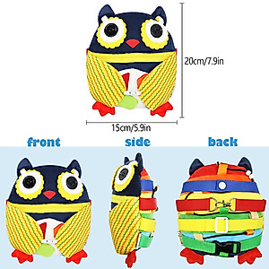 AIPINQI Sensory Pillow Toys, Montessori Stuffed Animal Learning Toys, Exercise Baby Basic Life Skills, Airplane Activities Travel Toys on Plane for Autistic Toddler, Owl