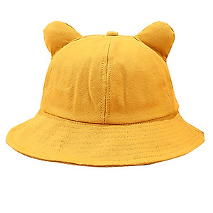 Umeepar Unisex Packable Bucket Hat Sun Hat for Womens Men (Cat Ear &Tail Yellow)