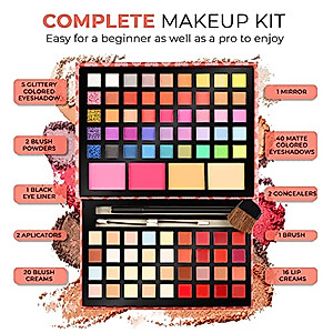 Makeup Kits for Teens - 2-Tier Love Make Up Gift Set and Eyeshadow Palette for Teen Girls and Juniors -Variety Shade Array - Full Starter Kit for Beginners or Pros by Toysical