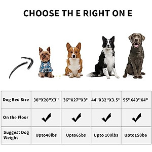 JOYHOUSE PET SUPPLIESWashable Dog Bed with Detachable Sleeve and Non-Slip Bottom, Orthopedic Dog Bed, Gray, Suitable for Dog beds for Medium Dogs (30 * 20 * 3in inches)