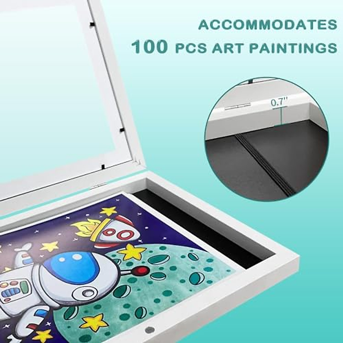 Rexllon Kids Art Frames, 8.5x11 or A4 Front Opening Kids Artwork Frames Changeable, Artwork Display Storage Frame for Wall, With Mat and HD Glass, For Kids Artwork,Photos,Crafts,Drawing(White,1 Pack)