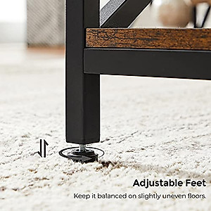 VASAGLE Coffee Table, Cocktail Table with Storage Shelf and X-Shape Steel Frame, Industrial Farmhouse Style, 39.4 x 21.7 x 17.7 Inches, Rustic Brown and Black ULCT200B01V1