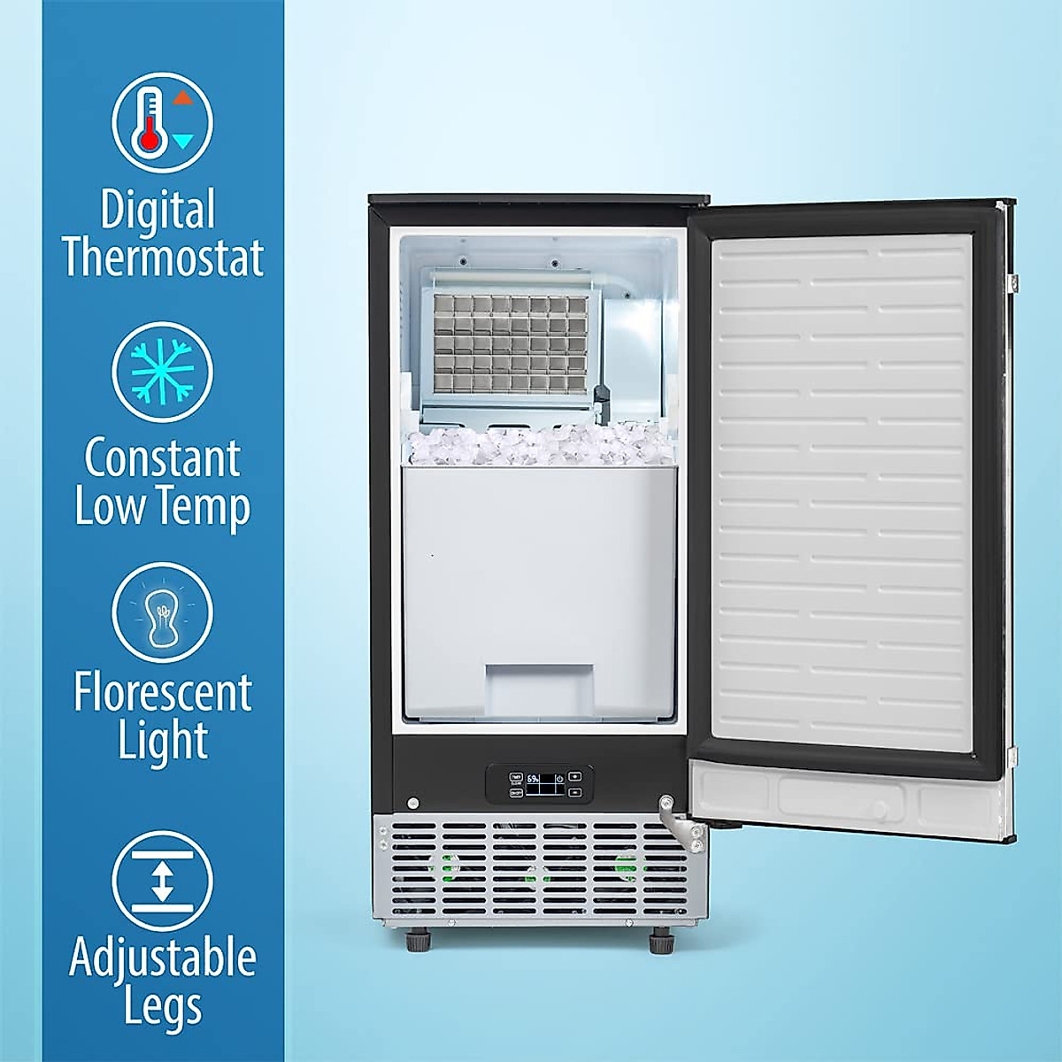 Deco Chef UTICM01 Under Counter Ice Maker, Automatically Makes 80lb Restaurant Quality Ice Per Day (Renewed)