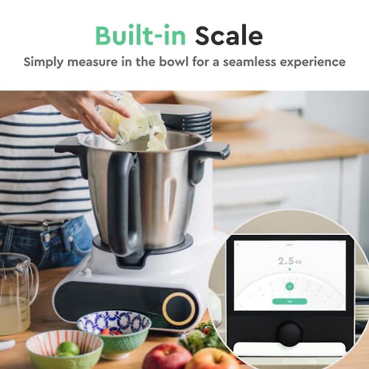 Multo By CookingPal, Smart Compact Countertop Multi-Functional Food Processor With Guided Recipes | WiFi Built-In | Chop, Knead, Steam And Cook All-In-One Cooker. (Renewed)
