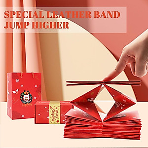 Surprise Box Gift Box for Money, Merry Christmas Surprise Gift Boxes, Folding Bouncing Pop-Up Explosion Gift Box, Gifts Boxes for Christmas Birthday Anniversary Valentine Proposal (Red-10pc)