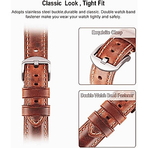 MTRRISE Compatible for Apple Watch ultra Band 42mm 44mm45mm46mm49mm Men,Top Grain Leather Band Replacement Strap iWatch Series 10/9/8/7/ 6/5/ 4/3/ 2/1,SE,Ultra /Ultra2