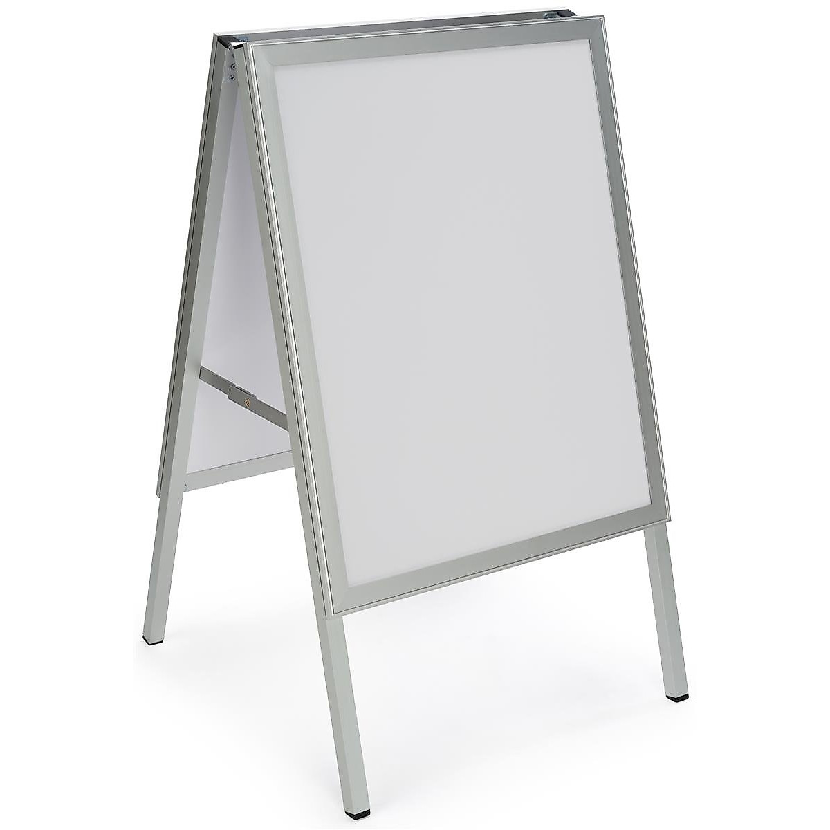 Displays2go Illuminated Sandwich Boards, Double Sided, Aluminum Construction, PVC Lens – Silver Finish (LEDABRD28)