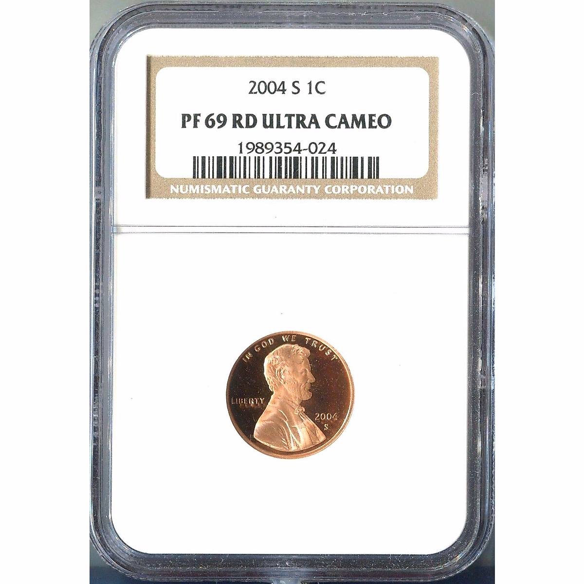 2004 S Lincoln Cent Gem Proof - Deep Cameo - Professionally Graded - Near Perfect - NGC PF69 Red UCAM -