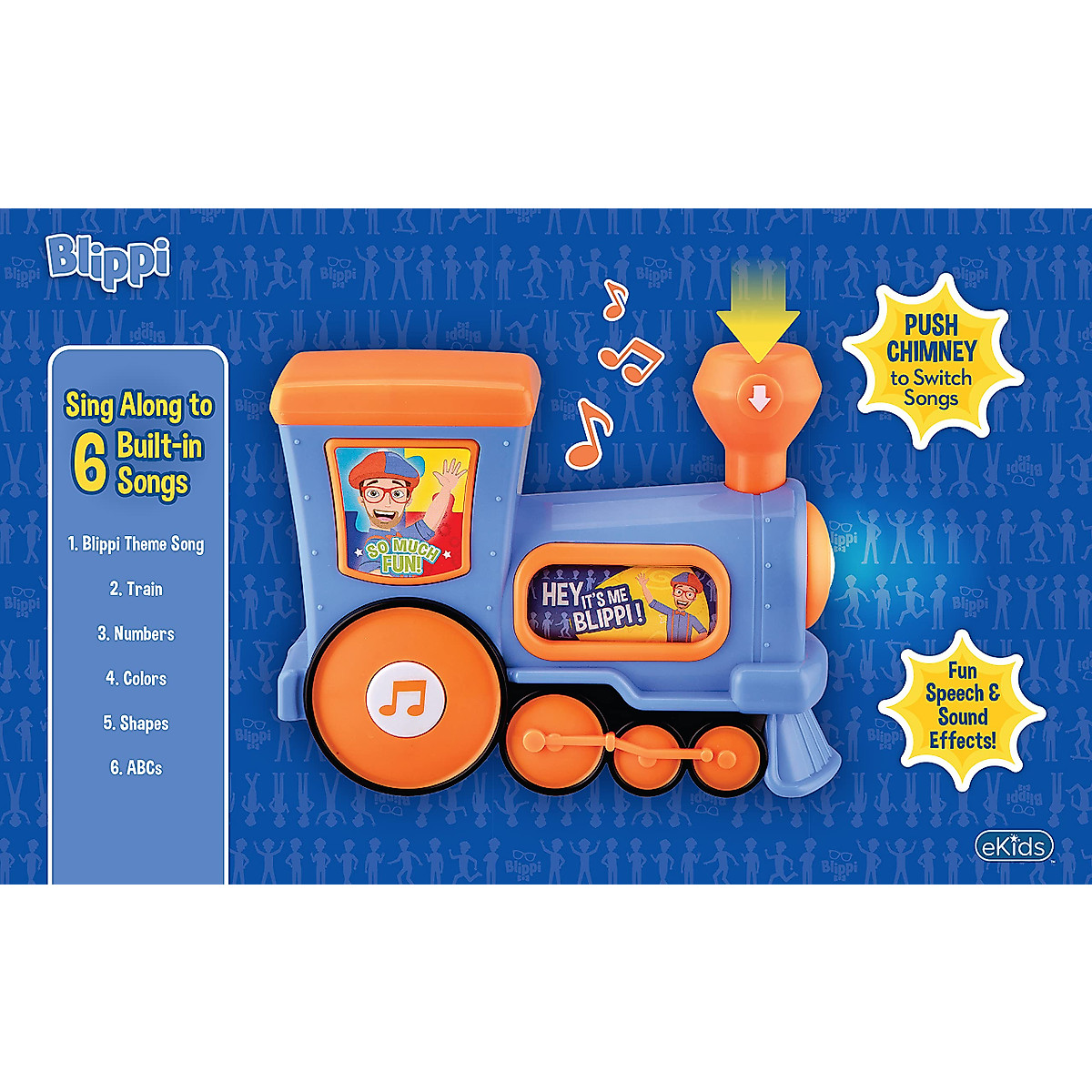 Blippi Toy Train for Kids with Built-in Music and Sound Effects, Musical Toy Designed for Fans of Blippi Toys and Blippi Gifts for Kids Aged 3 and Up