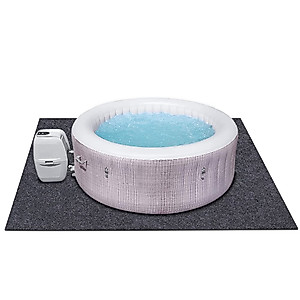 Meitola Hot Tubs Mat, Backing Prevents Liquid Penetration – Protects Floor, Contains Liquids, Anti-Slip Backing, Home Equipment mat，Protect The hot tubs from wear, Washable (90”×102”)