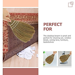 HEMOTON Whisk Broom Hand Broom Soft Natural Bristles Small Whisk Broom Desk Cleaning Brush for Indoor Outdoor