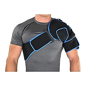 Brace Direct Cryotherapy with Adjustable Compression Air Pump Shoulder Wrap with Ice Pack for Shoulder Pain Relief, Injuries, Surgery and Arthritis and Faster Recovery