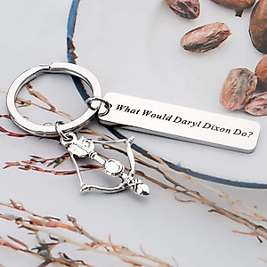 SEIRAA TWD Inspired Gifts TWD Fans Gift Zombie Apocalypse Keychain What would daryl dixon do Keychain (Walking Keychain)