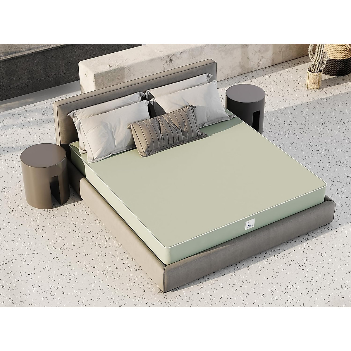 SmartBD 7"" Mattress Foam Double Waterproof Bedwetting Mattress Adult & Kids, White Noise, Easy to Clean, Cloud Firm, Mattress in a Box Signature Mielmoon (Queen), REST001-1007GRN