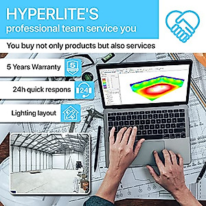HYPERLITE High Bay LED Lights 150W 21,000LM (140LM/W) 1-10V Dimmable, UL Listed 4000K UFO Led High Bay Light for Shop Barn Garage, Alternative to 600W MH/HPS, 5-Year Warranty