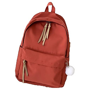 taimowei Kawaii Middle School Cute Bookback Large Capacity College Aesthetic Backpack for Teen Girls (Orange)