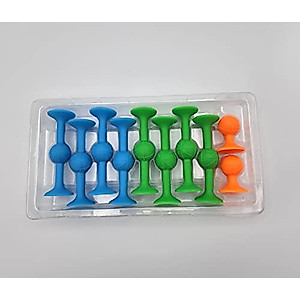 Family Darts Game, Christmas Suction Cup Silicone Darts Game, Stocking Stuffer Gift, Outdoors/Indoors, Camping Game, Kids and Adults Party Game, Fidget Toys, 10 Pieces for 2 Teams, green and blue