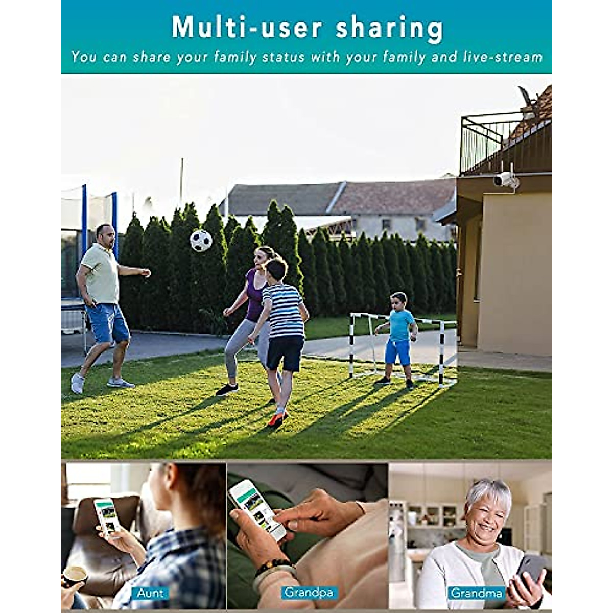 DEKCO Outdoor 1080p Pan Rotating 180° Wired WiFi Cameras for Home Security with Two-Way Audio, Night Vision, 2.4G WiFi, IP65, Motion Detection Alarm (2 Pack)