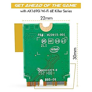 HighZer0 Electronics AX1690i Killer Series Upgraded WiFi 6E Adapter | Gaming WiFi Adapter | CNVio2 M.2 Wifi Card | 3.0 Gbps WiFi for PC | Bluetooth 5.3 Support | Requires Intel 12th+ Gen CPU (AX1690i)
