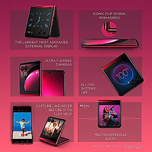 Motorola RAZR 40 Ultra 5G Dual 512GB 12GB RAM Unlocked (GSM Only | No CDMA - not Compatible with Verizon/Sprint) Global, NGP Wireless Charger Included, Black