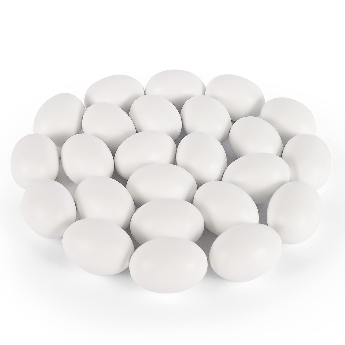 JOYIN 18 Pcs 2.36" Easter Eggs, White Wooden Eggs, Unpainted Wooden Fake Eggs for Kids Easter DIY Paint Your Own Egg Decor, Easter Eggs Hunt, Easter Craft, Easter Basket Stuffers, Crafts Activities