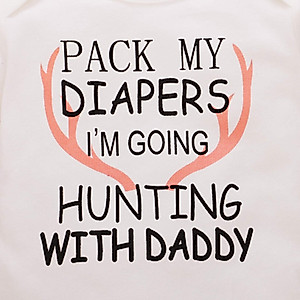 BIRTHDAY SHARK Newborn Girls Outfit Baby Girl Coming Home Outfit Hunting Clothes for Girls (Pink,0-3 Months)