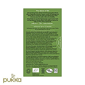 Pukka Organic Tea Bags, Turmeric Active Herbal Tea with Ginger and Galangal, Perfect for Active Lifestyles, 20 Count (Pack of 3) 60 Tea Bags