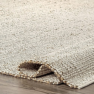 NuLOOM Elfriede Farmhouse Jute Blend Area Rug, 7' 6" x 9' 6", Natural