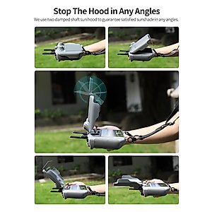 Anbee Upgrade 2-in-1 Protector Cover & Monitor Sun Hood for DJI RC 2 Remote Controller, Compatible with DJI Air 3S / Mini 4 Pro Drone (For DJI RC 2 Controller)