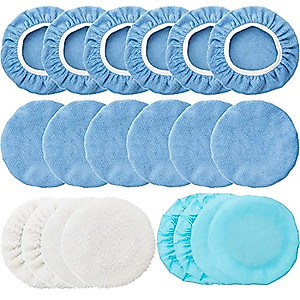 20 Pieces Car Orbital Buffer Polisher Pad Bonnet Microfiber Max Baxer Bonnet Polishing Bonnet Buffing Pad Cover (5-6 Inches)