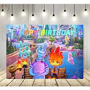 Color Elemental Backdrop for Birthday Party Supplies 5x3ft Elemental Theme Baby Shower Banner for Birthday Party Cake Table Decoration