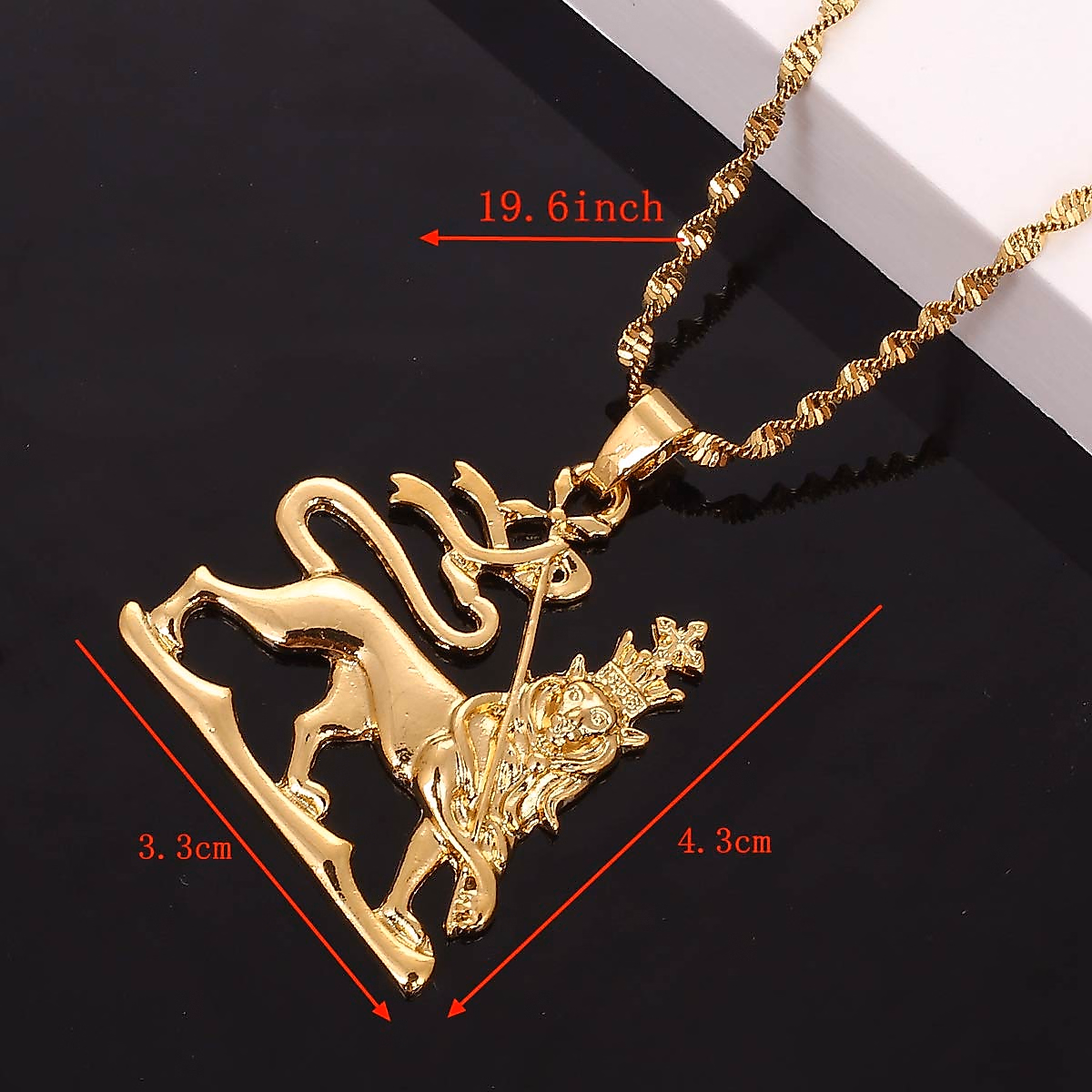 African Ethiopian Lion Pendant Necklace Lion of Judah Jewelry Charms Ethnic Gifts