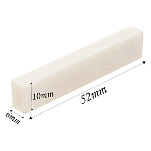 8Pcs Yootones Guitar Nuts Blank Guitar Bone 52x6x10mm Compatible with Electric, Acoustic, Classical, Cigar Guitar, Mandolin, Banjo, Ukulele Part Replacement (White)