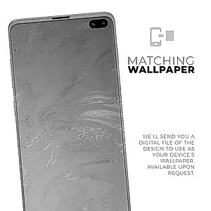 DesignSkinz Dark Silver Marble Swirl V6 Protective Vinyl Decal Wrap Skin Cover Compatible with The Samsung Galaxy S20 (Screen Trim & Back Glass Skin)
