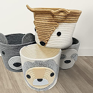 Levtex Baby - Fox Rope Storage Basket - Nursery Accessories - Measurements: (8 x 8 x 10in.)