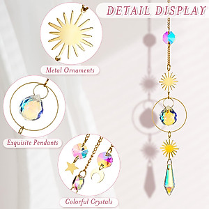 Crystals Hanging Sun Catcher Garden Prism Light Catcher Window Sun Catcher Chandelier Pendant Ornament for Home Office Party Decoration (Rainbow, 10 Pieces)