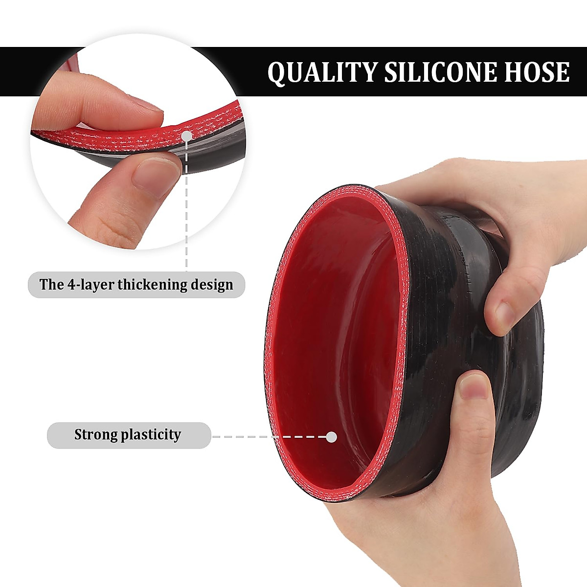 4"ID Turbo Hose with Hose Clamps Stainless Steel,Durable 4-ply Silicone Pipe Fit for Turbo Intercooler Pipe Intake Piping of Most Car Truck SUV,Must Have Car Accessories