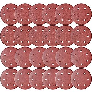 SACKORANGE 60 Pack 9-Inch 6-Hole Hook-and-Loop Drywall Sanding Discs Set- 80 100 120 180 240 400 Grits, 9" Fast Cutting Aluminum Oxide Sander Paper for Drywall Power Sander, Sand Wood