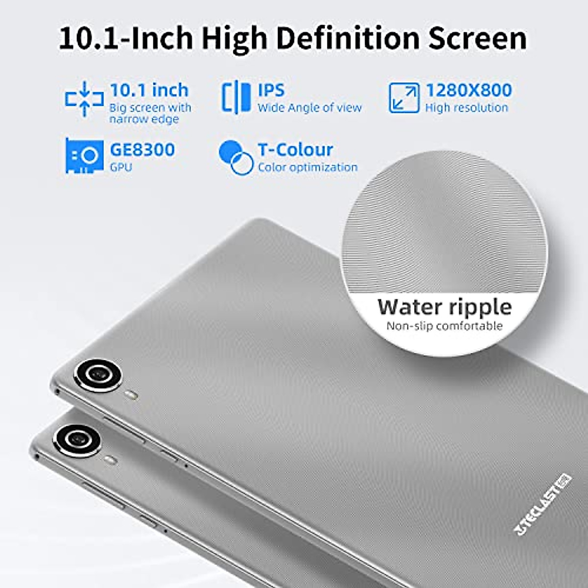 TECLAST Tablet 10 inch Android 12 Tablets, P25T 3GB RAM+64GB ROM(TF 1TB), Wi-Fi 6 Tablet PC, 1.8Ghz 4-core CPU, 2.4G/5G WiFi, 800x1280 FHD IPS, Bluetooth 5.0, Dual Cameras, 6000 mAh, Stereo