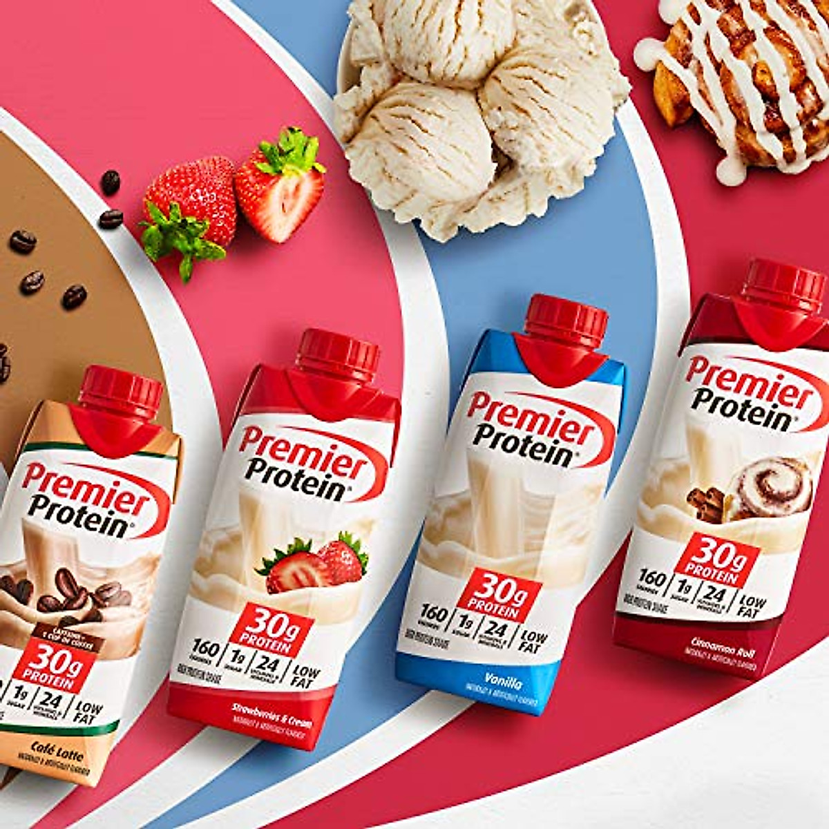 Premier Protein Shake, Chocolate, 30g Protein, 1g Sugar, 24 Vitamins & Minerals, Nutrients to Support Immune Health, 4 Count, 44 Fl Oz