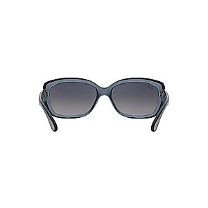 Ray-Ban Women's RB4101 Jackie Ohh Butterfly Sunglasses, Transparent Blue/Blue Gradient Polarized, 58 mm