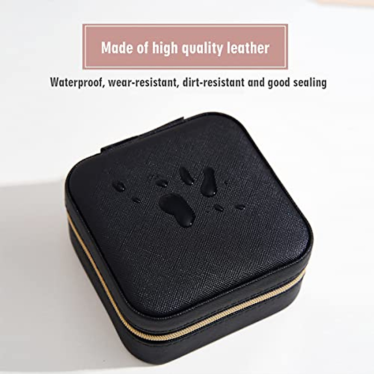 YINGMAN Small Jewelry Box, Portable Travel Jewelry Organizer Case, Ideal Gift for Girlfriend Wife Mother Daughter (Mini_Black)