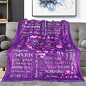 50th Birthday Gifts for Women Blanket 50"x60", 1973 Birthday Gifts for Women, 50th Birthday Gifts Ideas Throw Blanket, 50 Year Old Birthday Gift Ideas, 50th Birthday Gifts for Sister Her Wife Mom