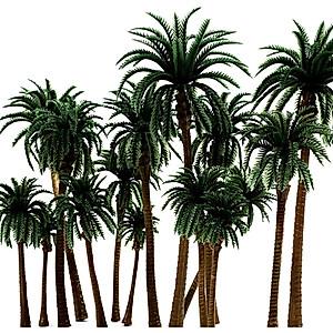 Miniature Model Palm Trees for Dioramas, DIY Crafts (5 Sizes, 15 Pieces)