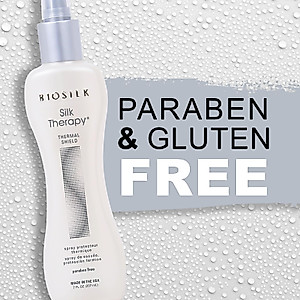 BioSilk Silk Therapy Thermal Shield Protection Spray, Helps Shield Hair From Thermal Damage & Hold Styles, Sulfate, Paraben, & Cruelty-Free, 7 Oz