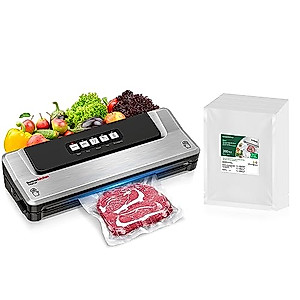 Bonsenkitchen Vacuum Sealer Machine with 200 Quart 8" x 12" Sealer Bags