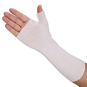 Velpeau Wrist and Thumb Spica Stockinette (Pack of 10) Comfy Arm Sock, Cotton Skin Protection Sleeve, Wrist Liner and Pre-Wrap Cover for Splints, Air Casts, Hand Brace(Medium)
